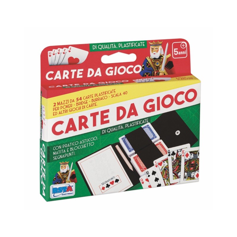 Rstoys 11872 - Carte da Gioco Set 2 Mazzi con Blocchetto e Matita
