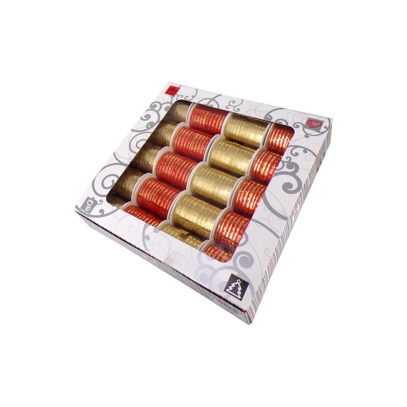 Inab 339115 - Nastrino Regalo Mignon Auguri Oro/Rosso 10mm x 10 Mt Conf ...